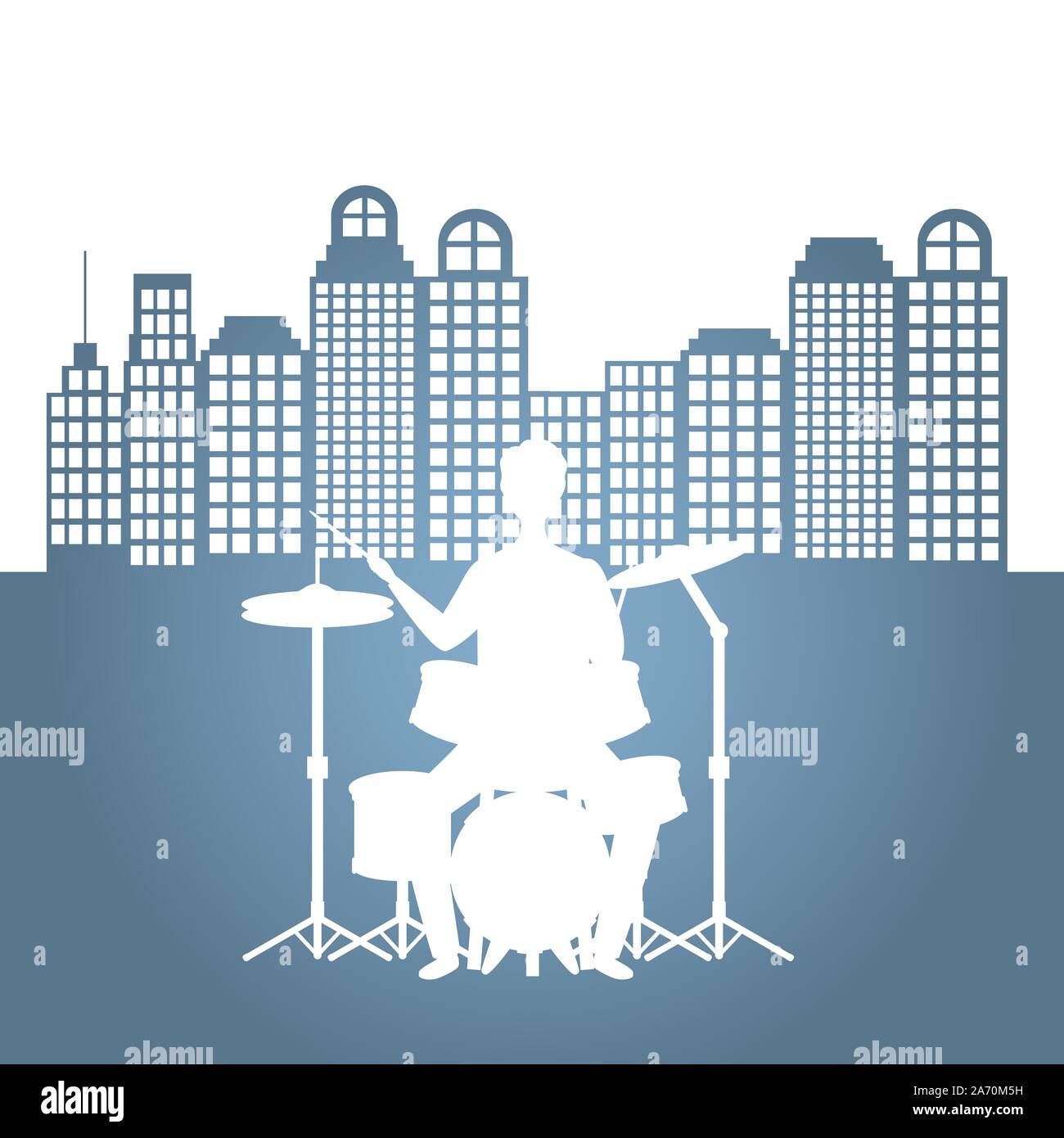 man playing battery drums character silhouette Stock Vector Image & Art ...