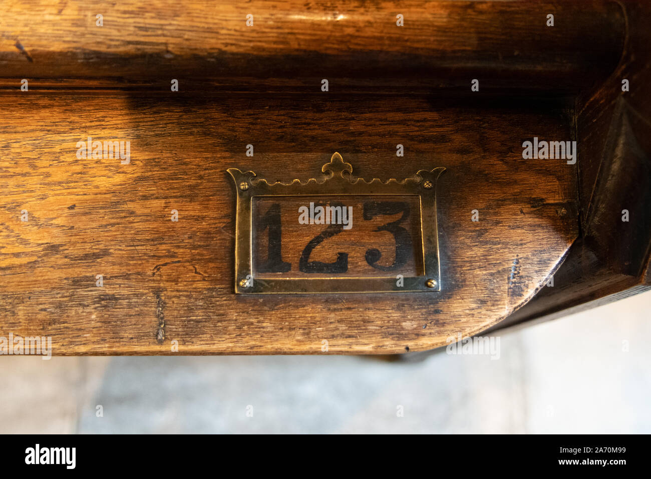 Numbered church pews hi-res stock photography and images - Alamy