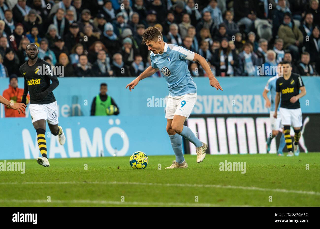 Malmo, Sweden. 28th Oct, 2019. Markus Rosenberg (9) of Malmö FF seen ...