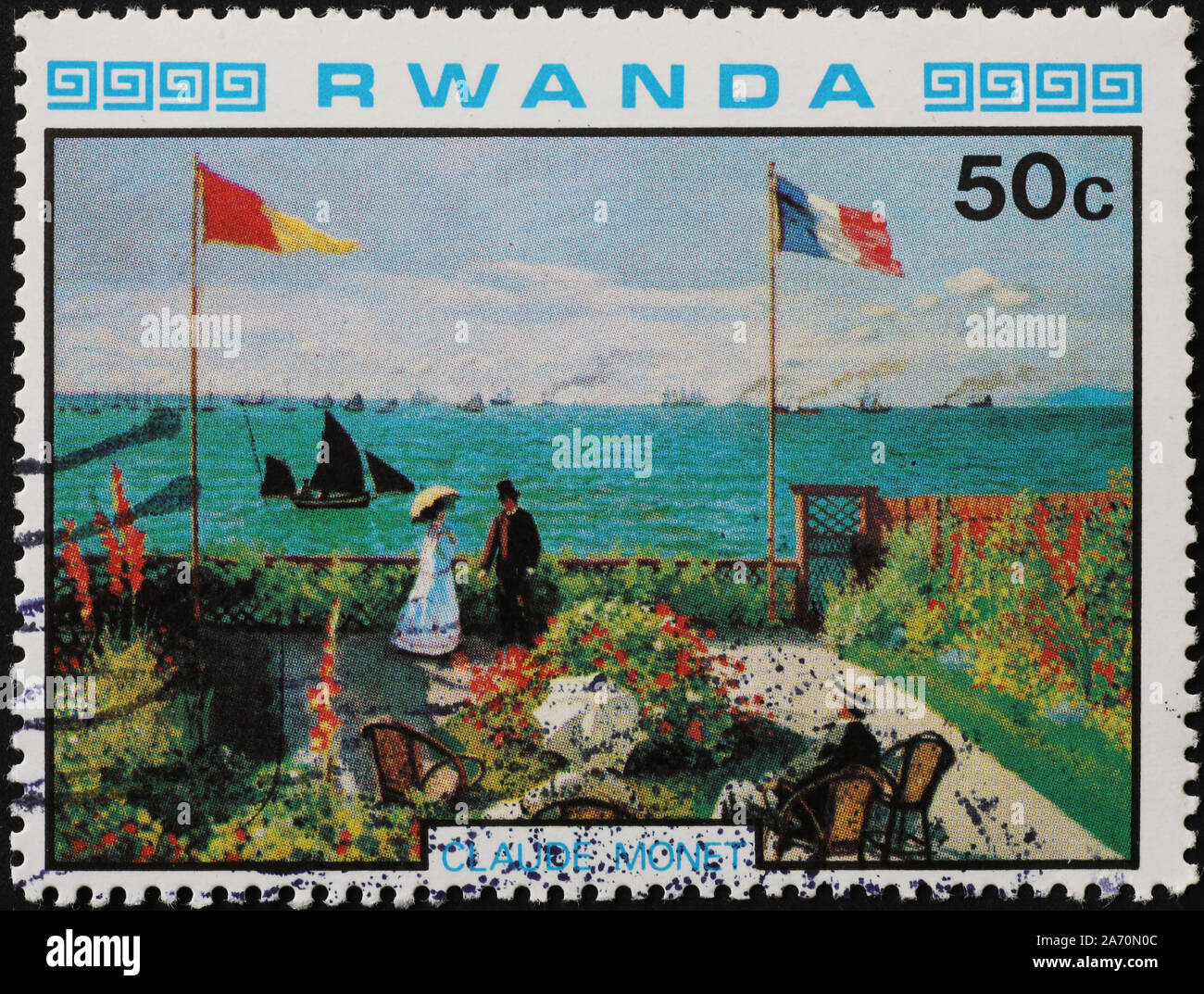 Famous painting by Claude Monet on postage stamp Stock Photo - Alamy