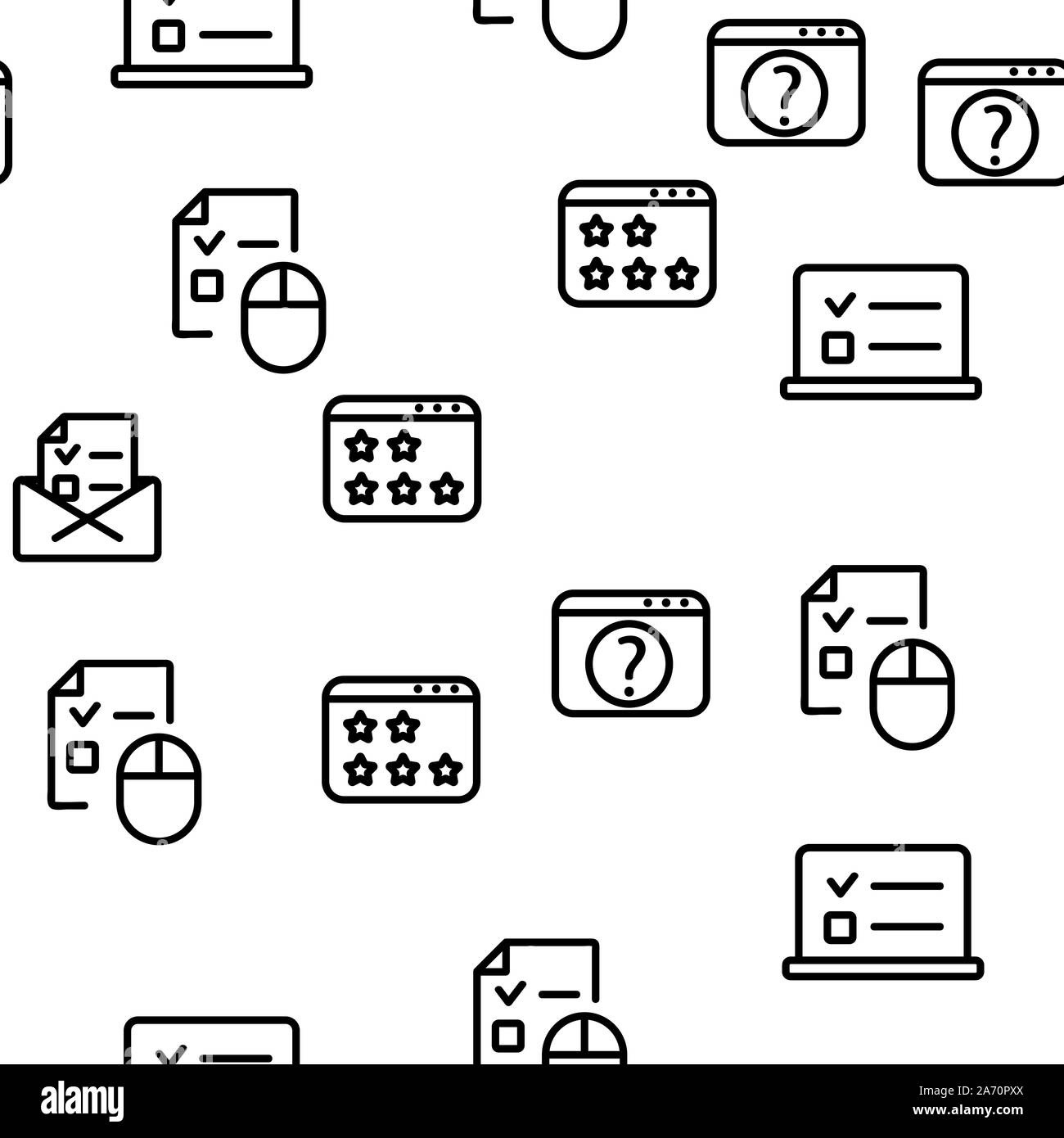 Online Test Vector Seamless Pattern Stock Vector Image & Art - Alamy