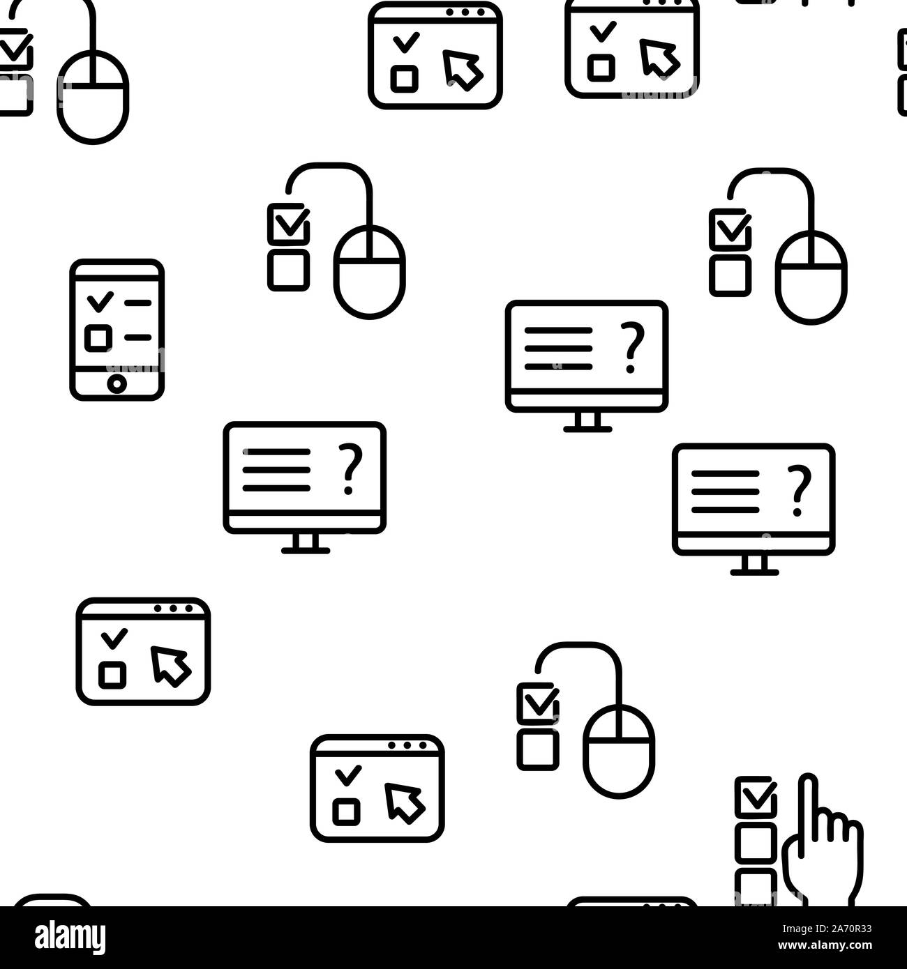 Online Test Vector Seamless Pattern Stock Vector Image & Art - Alamy