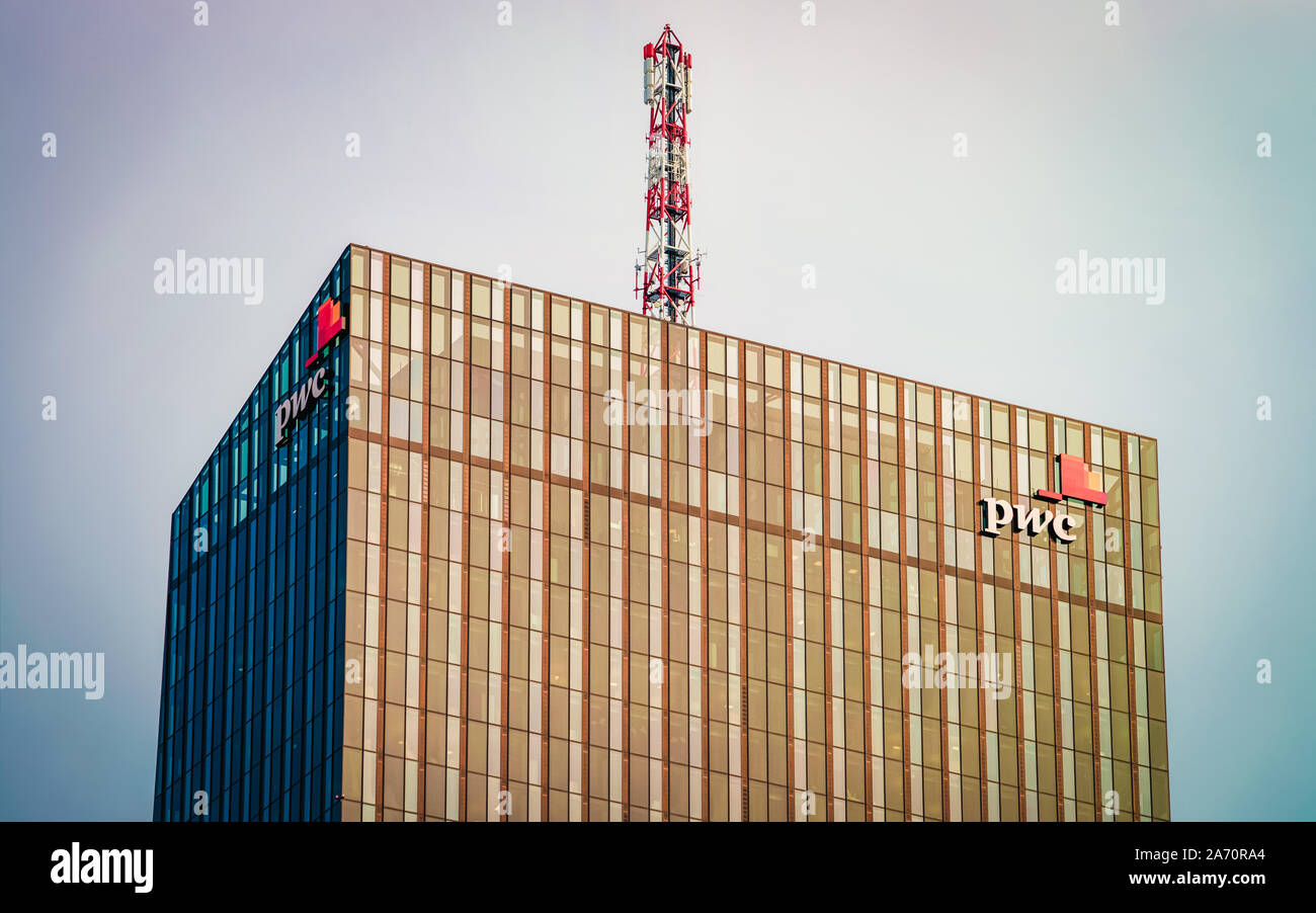 Glass Abstract Business office building architecture Modern City Vienna ...