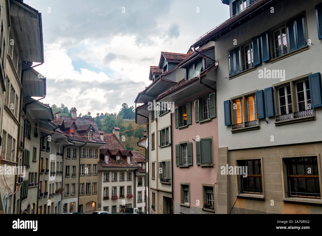 Bern, Switzerland. Traditional architecture of old houses on the street ...