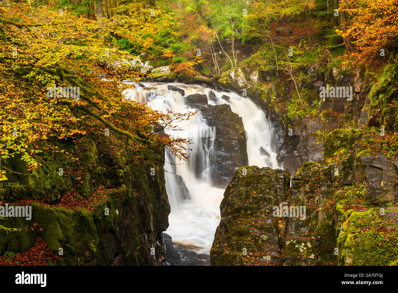 A waterfall in highland Perthshire, Scotland, UK Stock Photo - Alamy