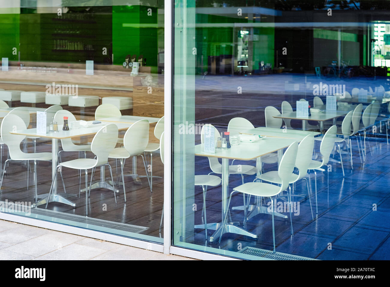 Glass window of Typical cafe in Vienna Austria Stock Photo - Alamy