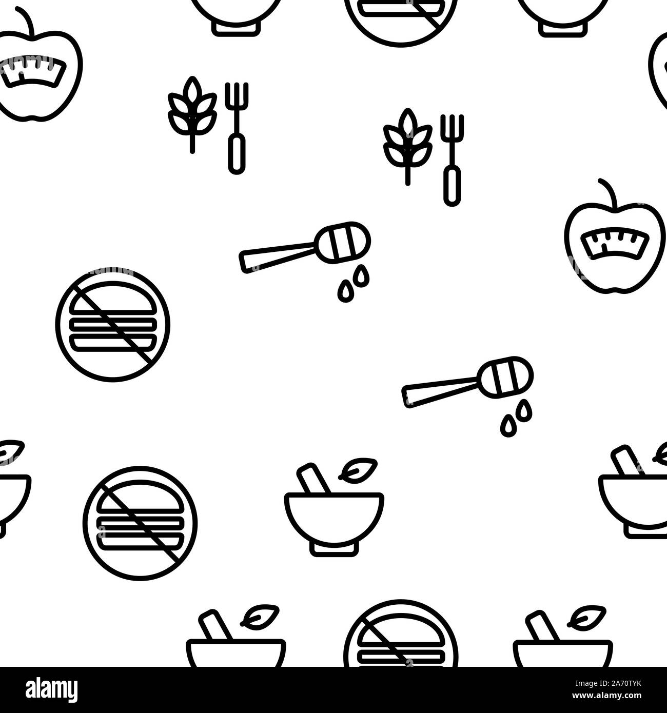 Healthy Food Nutrition Vector Seamless Pattern Stock Vector Image & Art ...