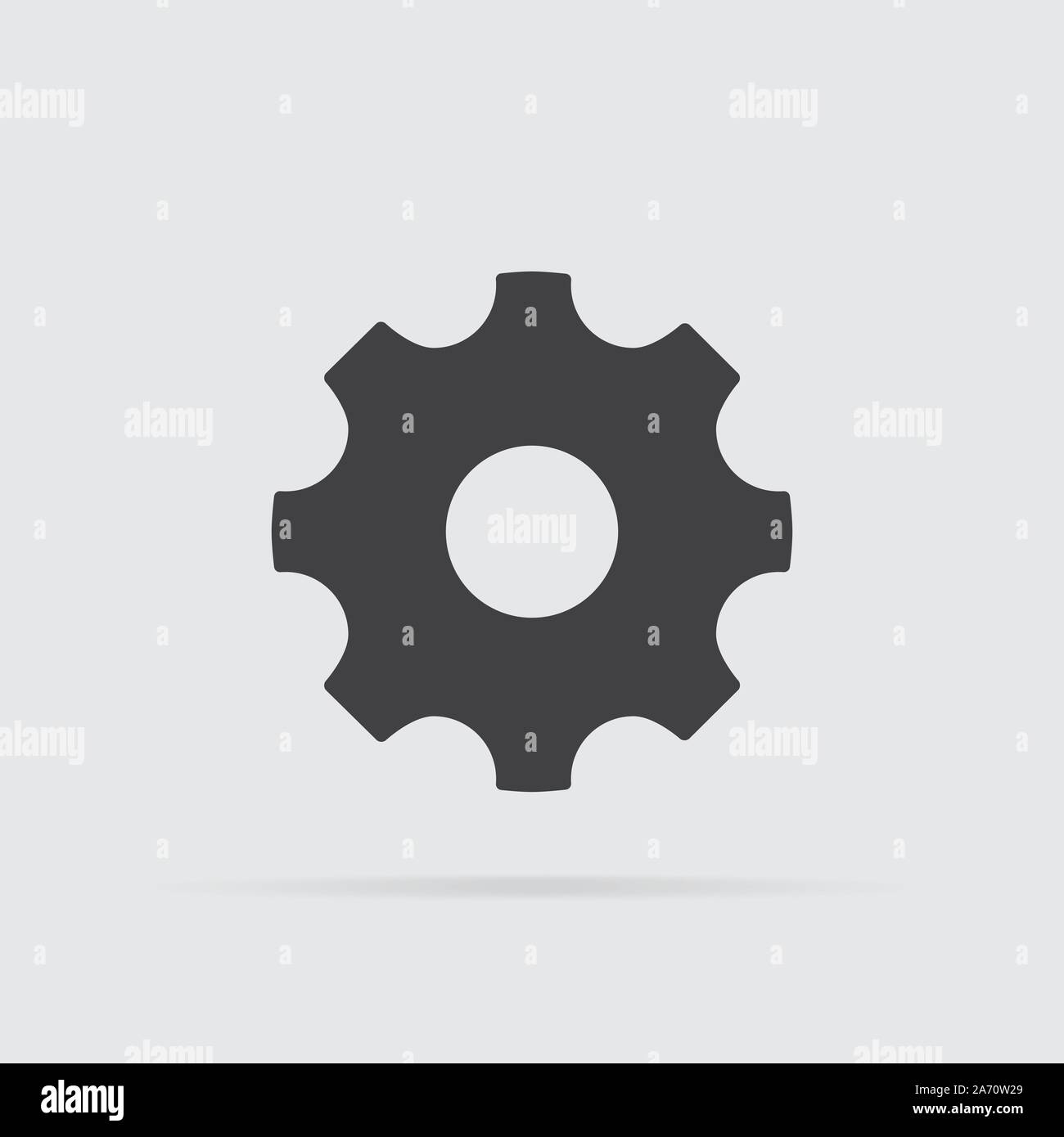 Settings icon in flat style isolated on grey background. For your ...