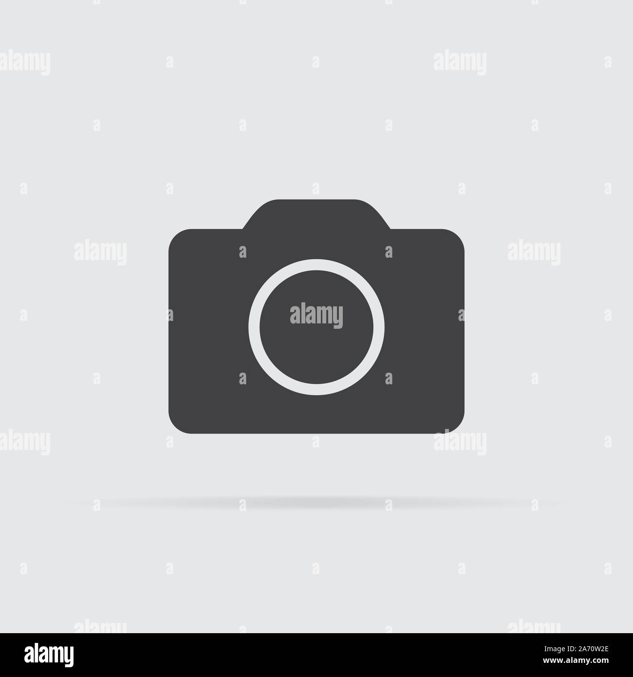 Camera icon in flat style isolated on grey background. For your design ...