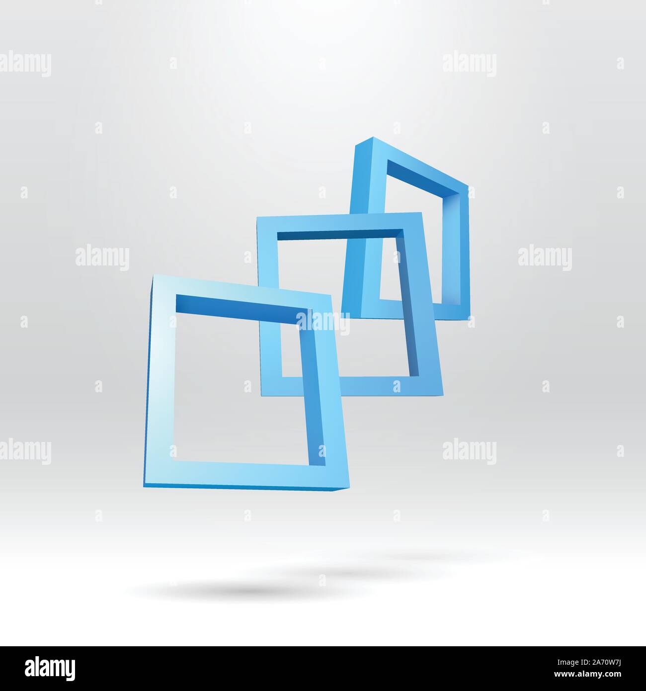 Three blue rectangular 3D frames Stock Vector Image & Art - Alamy