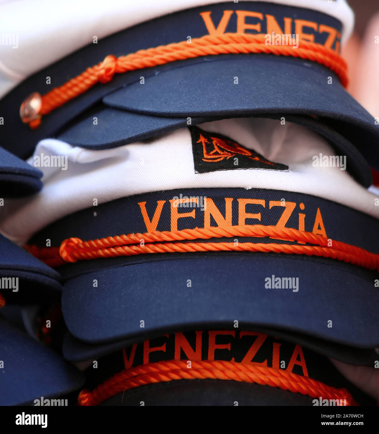 hats captain souvenir with the big text VENEZIA which means VENICE in ...