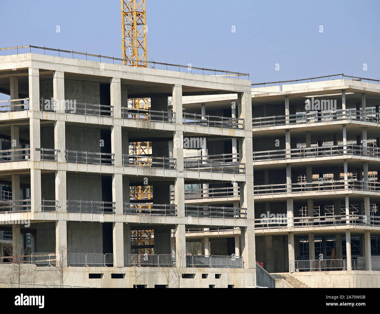 building under construction with reinforced concrete wall Stock Photo ...