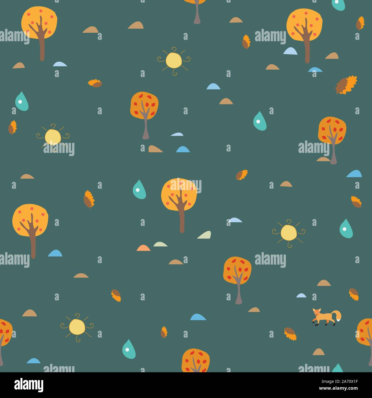 Autumn trees sunny meadow Stock Vector Images - Alamy