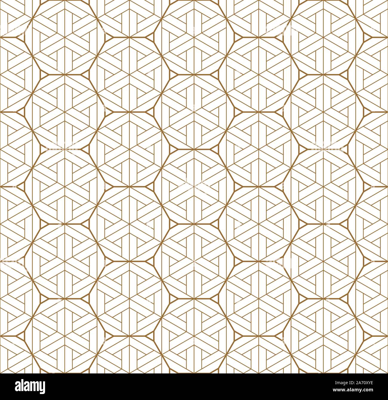Decorative seamless geometric pattern in Japanese style Kumiko .Gold ...