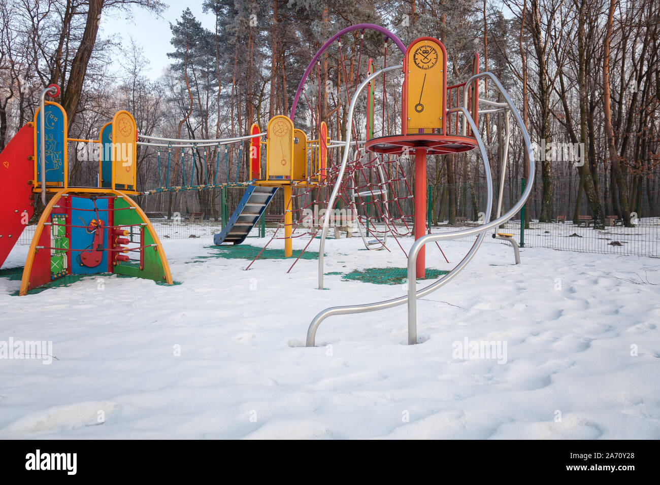 A playground in winter Stock Photo - Alamy