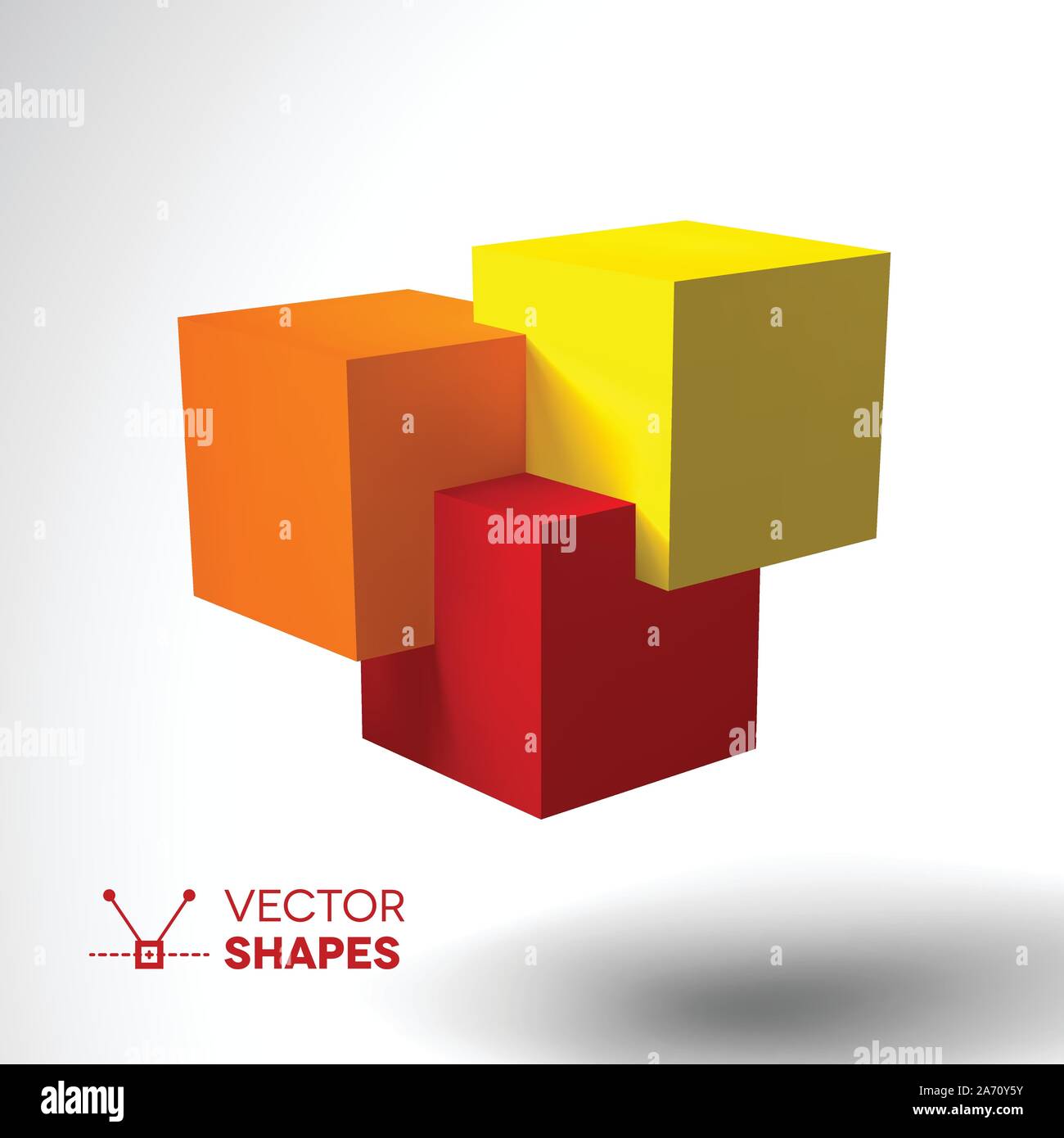3D logo with bright colored cubes Stock Vector Image & Art - Alamy