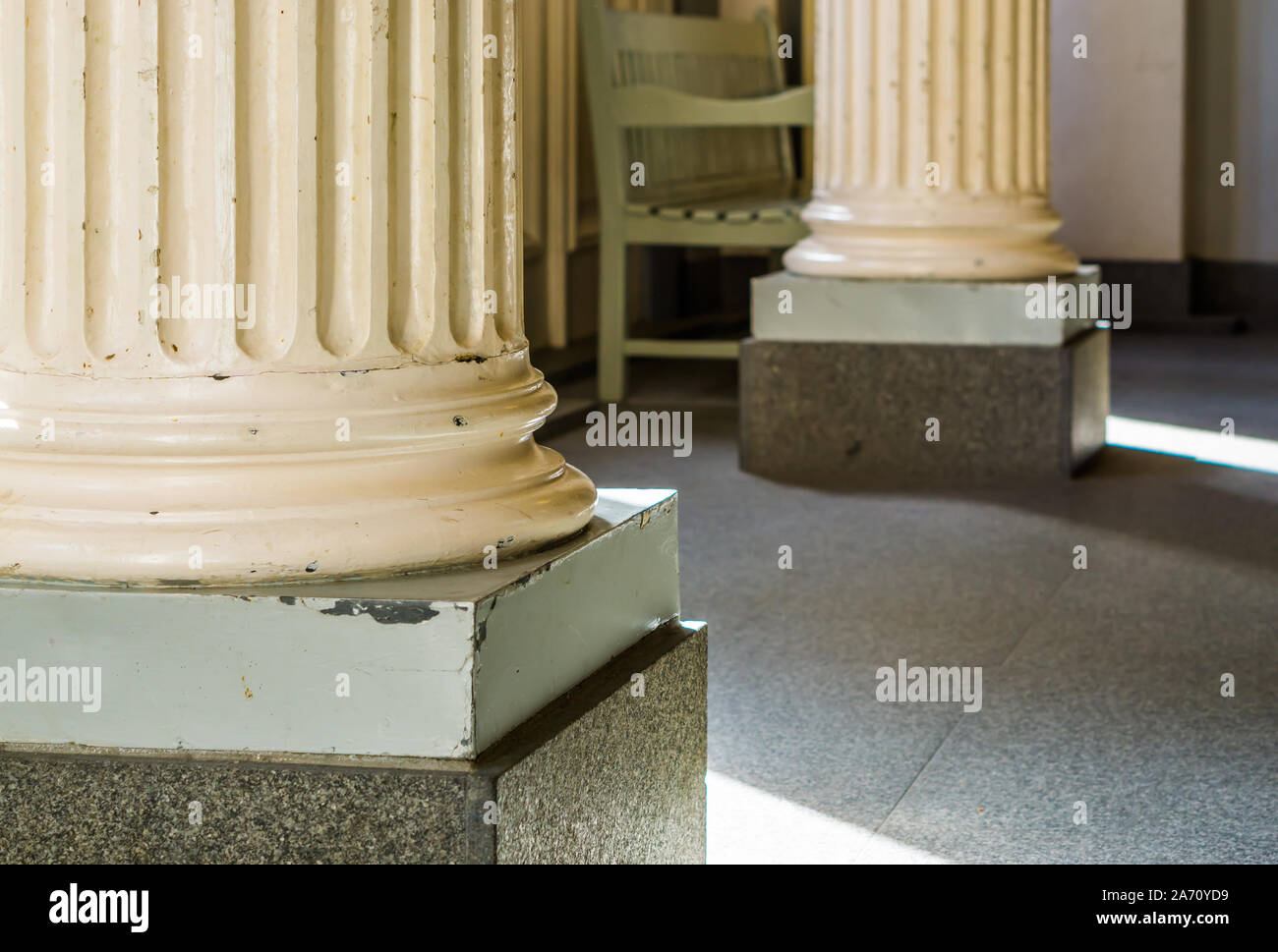 classical greek and roman indoor architecture, creme white columns in ...