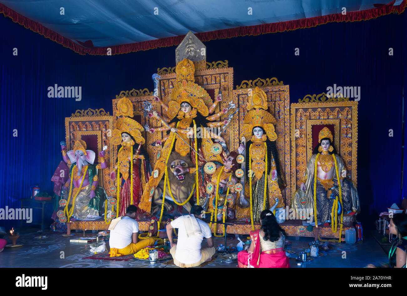Aram Bagh Durga Puja , Aram Bagh , Jhandewalan , New Delhi , India, Dt ...