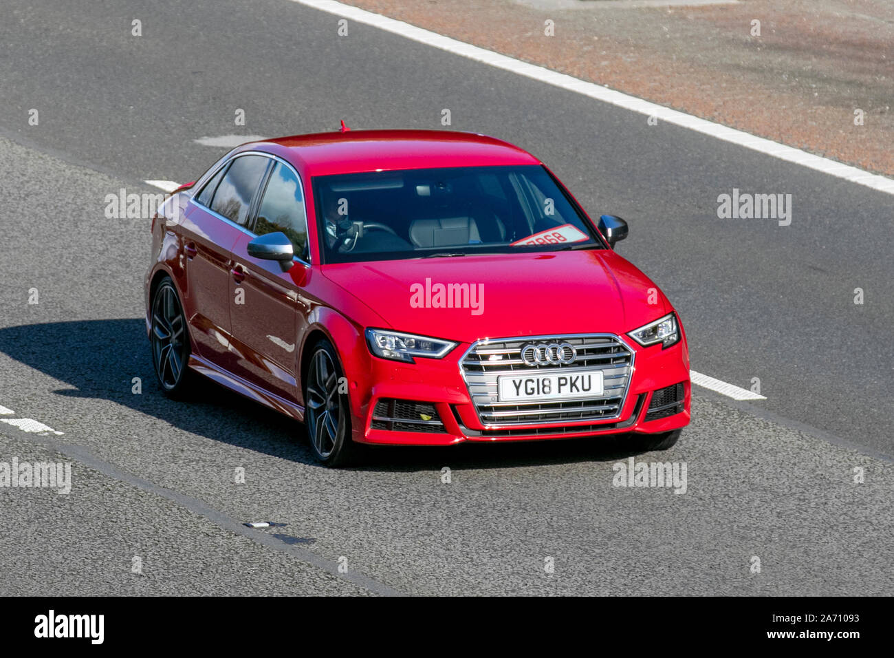 2018 red Audi S3 TFSI Quattro S-A; UK Vehicular traffic, transport ...