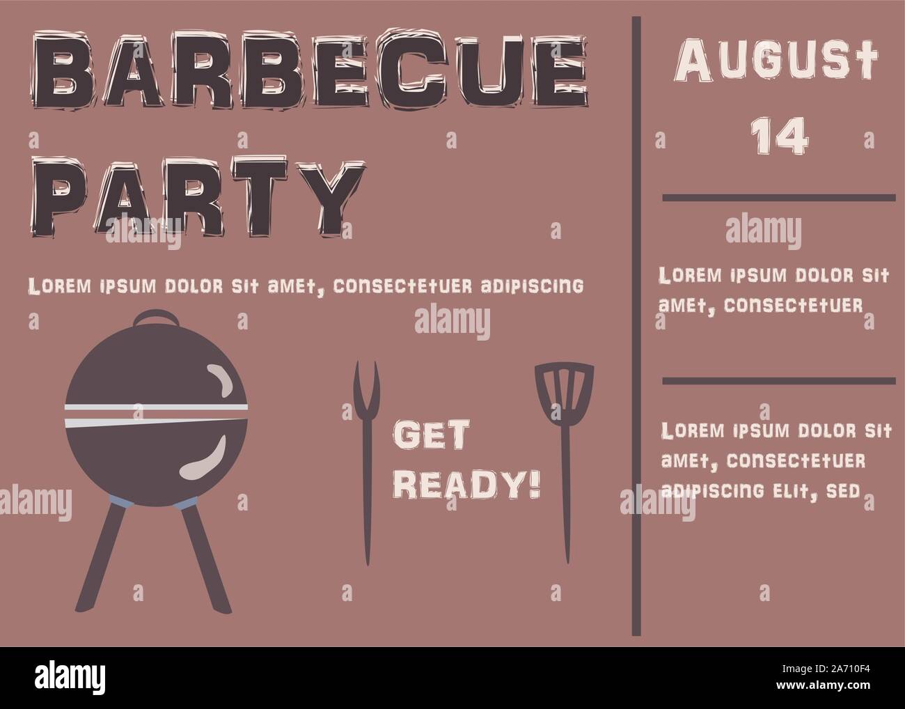 Vintage barbecue party invitation menu card hi-res stock photography ...