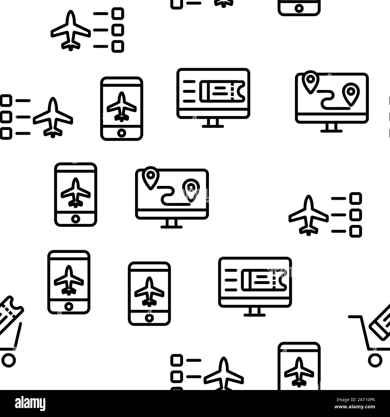 Booking Trip Vector Seamless Pattern Stock Vector Image & Art - Alamy