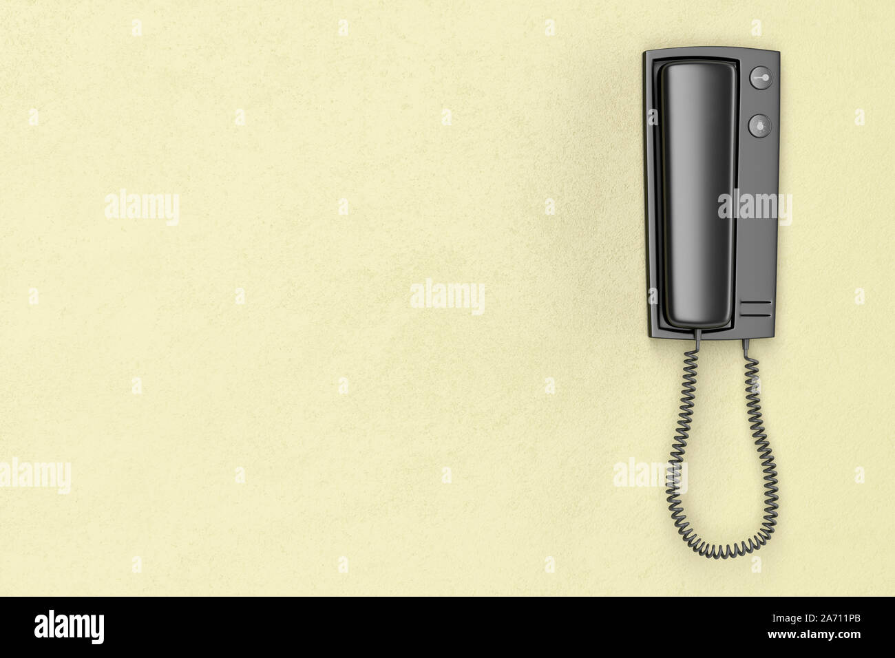 Black intercom on the wall in the apartment Stock Photo - Alamy