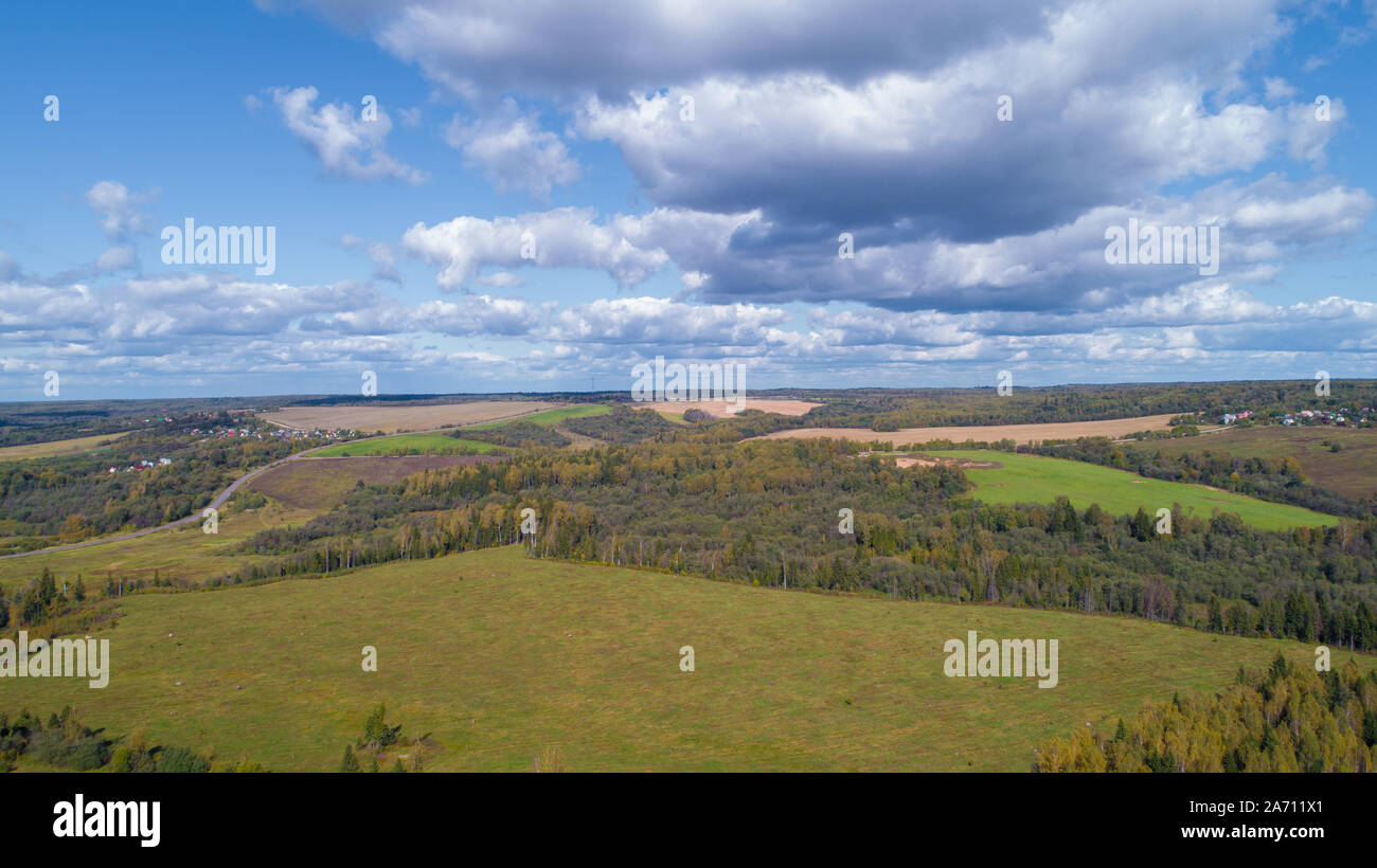 landscape aerial view summer day. beautiful image bird's-eye views of ...