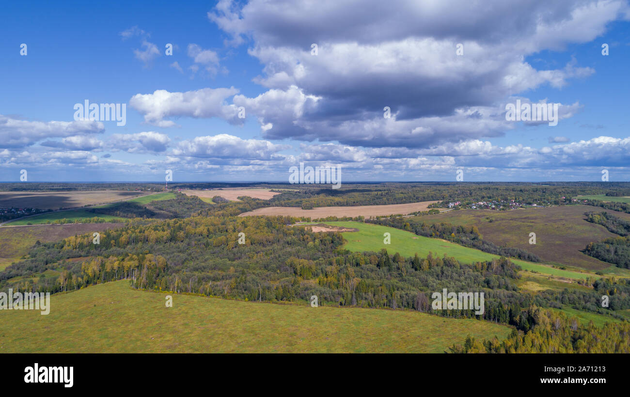 landscape aerial view summer day. beautiful image bird's-eye views of ...