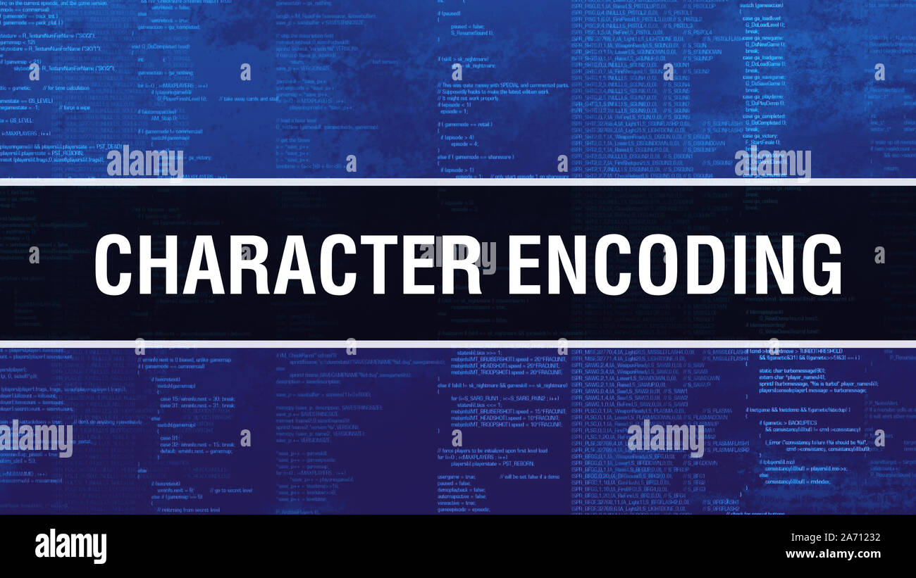 Character Encoding With Digital Java Code Text Character Encoding And Computer Software Coding