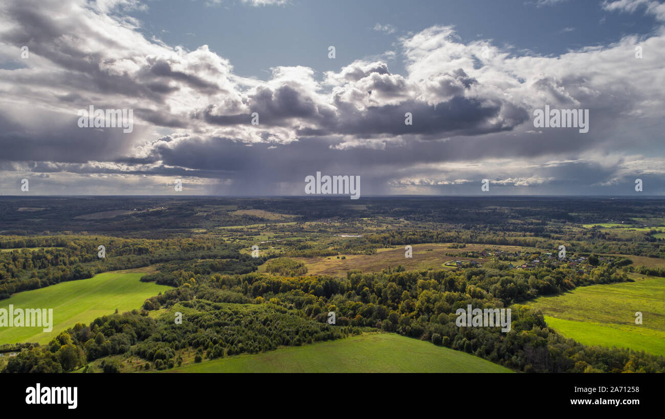 landscape aerial view summer day. beautiful image bird's-eye views of ...