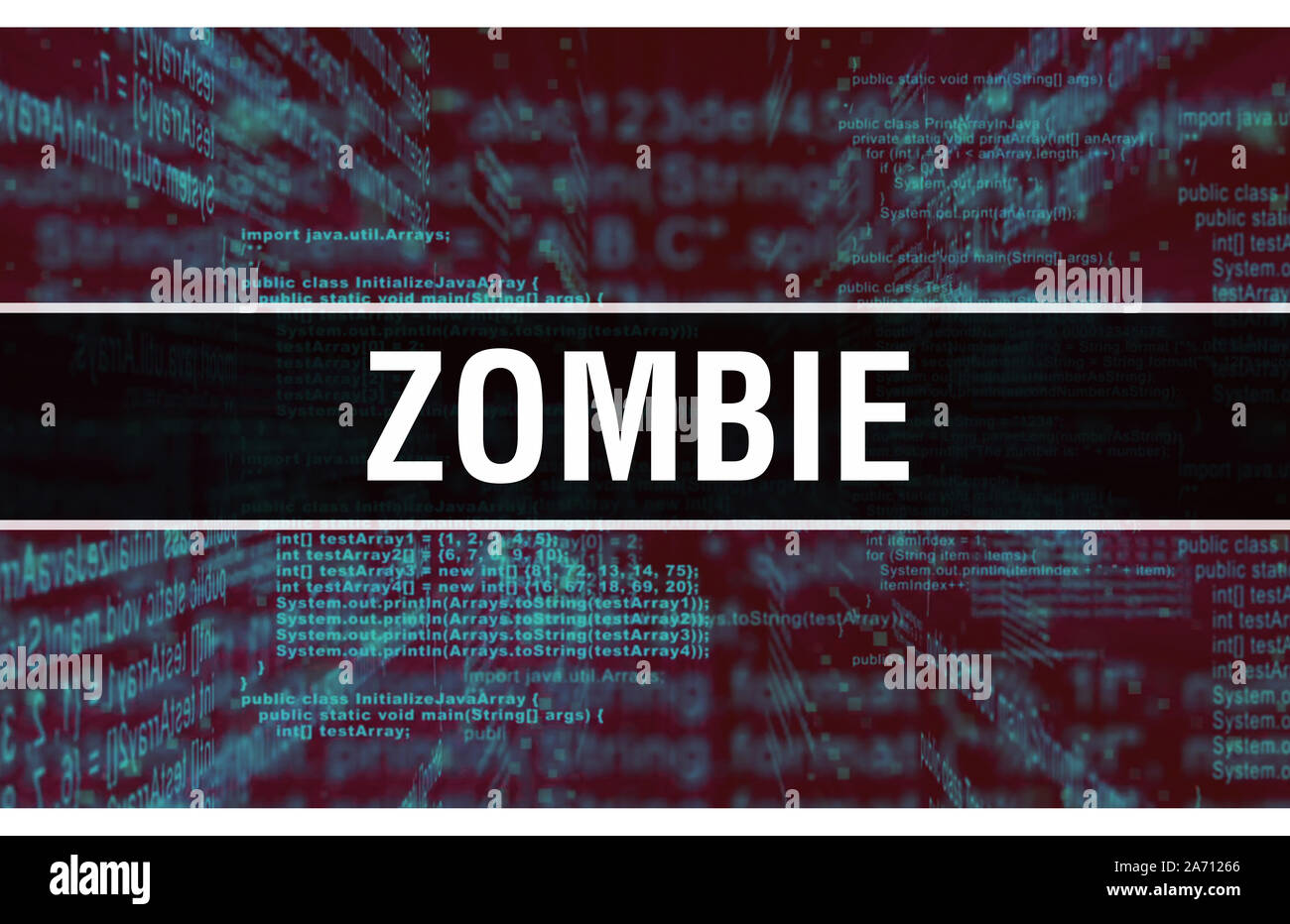 Zombie concept illustration using code for developing programs and app ...