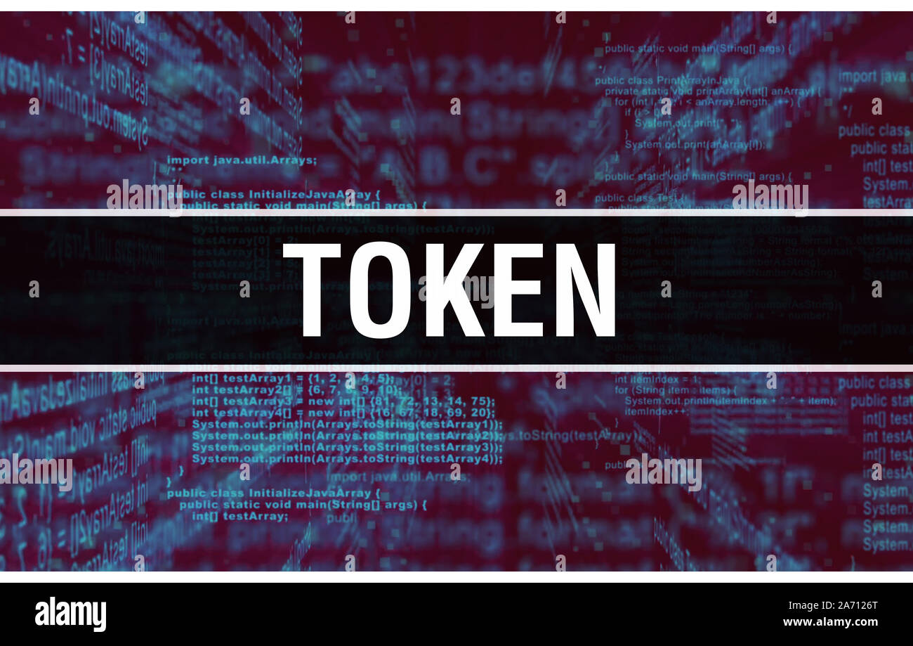 Token With Digital Java Code Text Token And Computer Software Coding Vector Concept