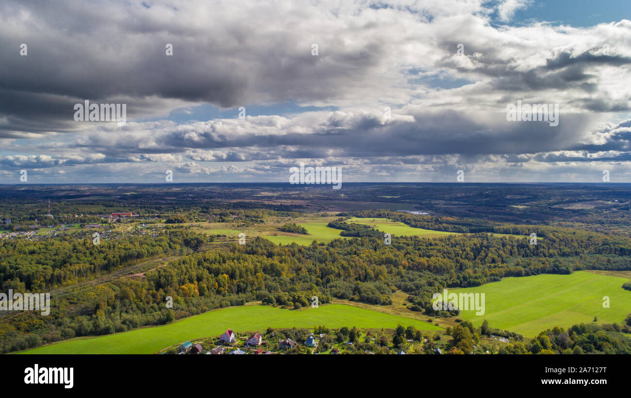 landscape aerial view summer day. beautiful image bird's-eye views of ...