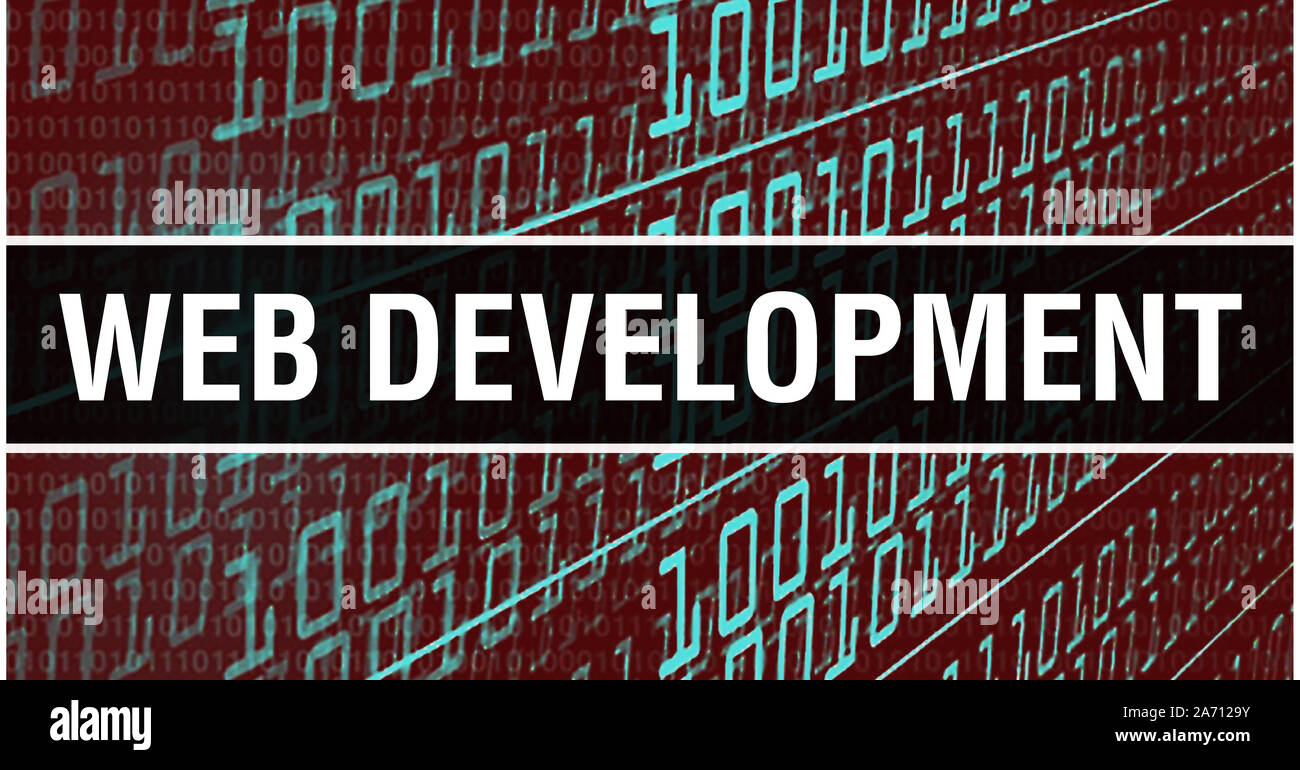 Web development with Binary code digital technology background ...