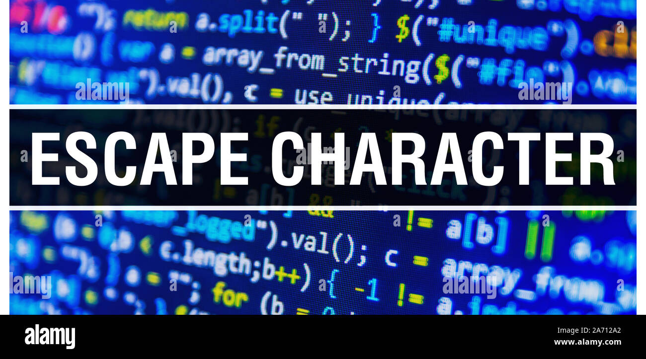 Escape Character Concept With Random Parts Of Program Code Escape Character With Programming