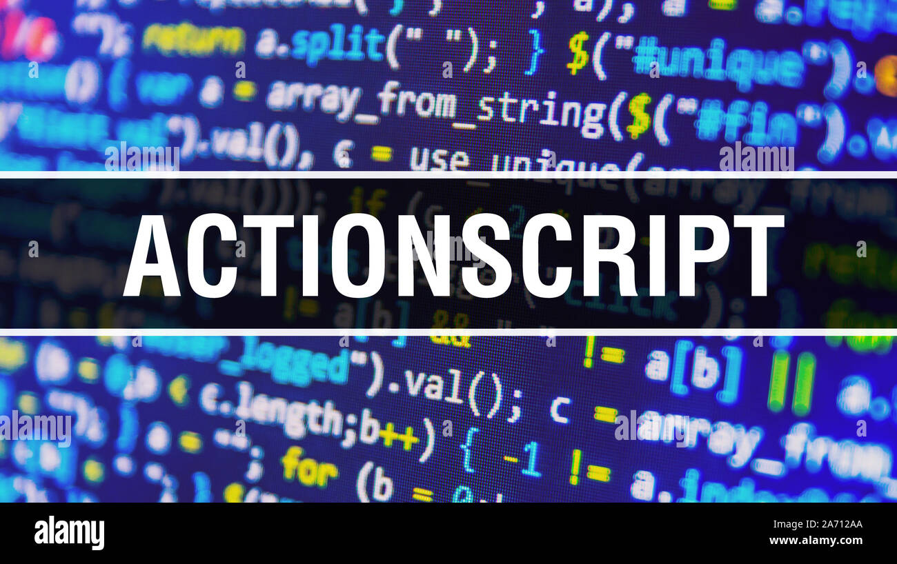 Actionscript Concept With Random Parts Of Program Code Actionscript With Programming Code