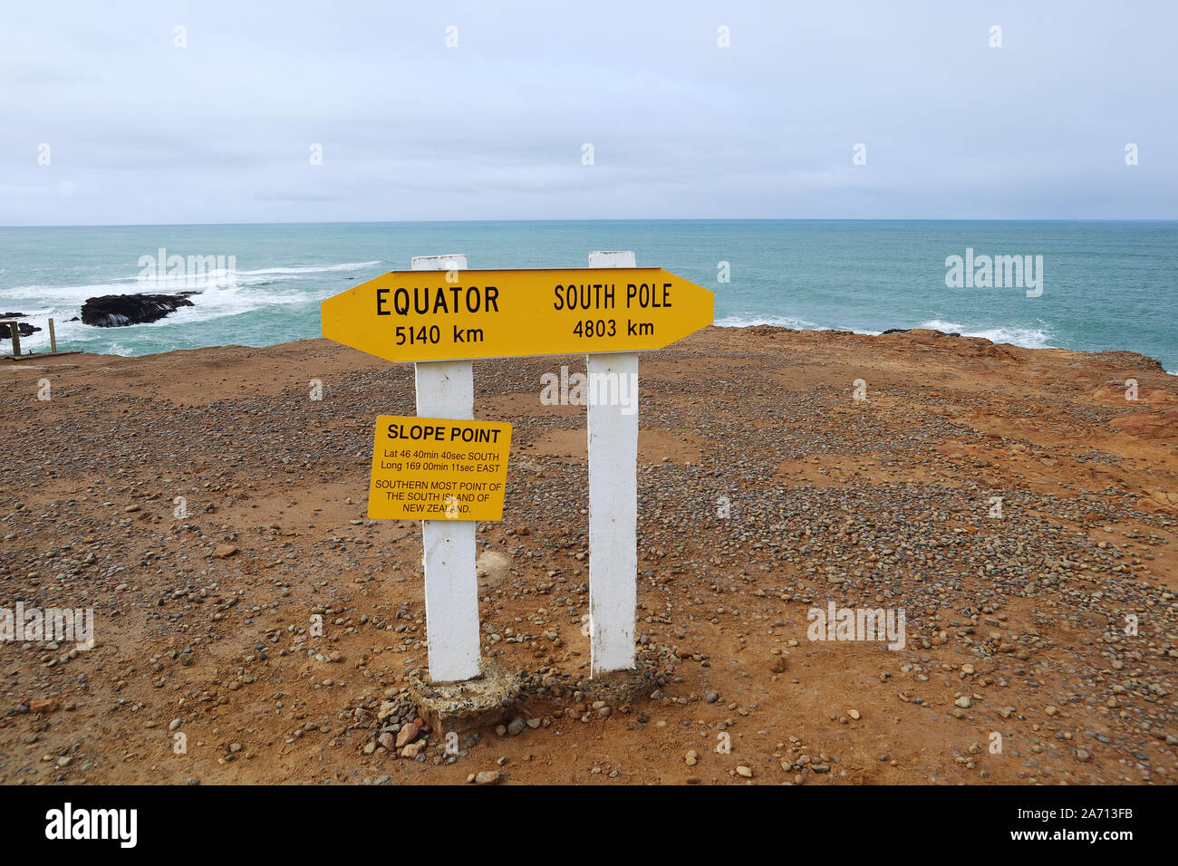 Slope Point, the most Southerly point on mainland New Zealand Stock ...