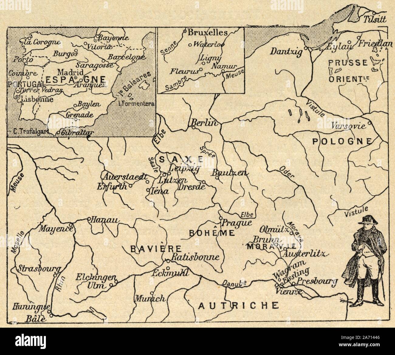carte des guerres de l"empire.france.1804-1814 Stock Photo - Alamy