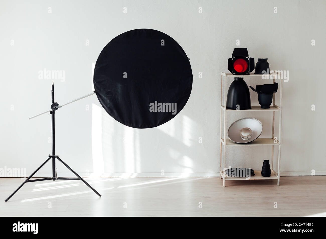 Photo studio equipment flash accessories photographer light Stock Photo ...