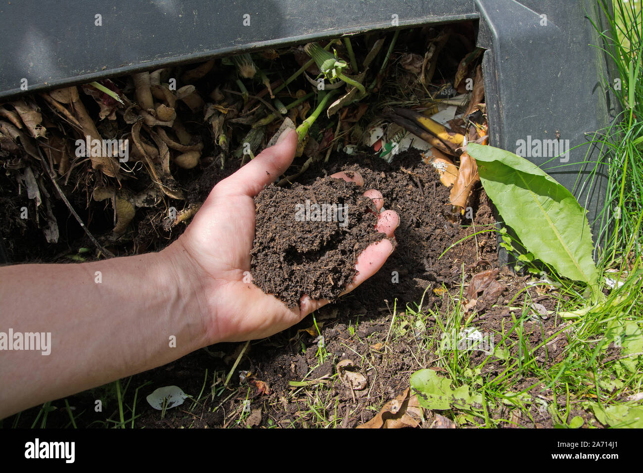 Composting of garden waste, biowaste Stock Photo - Alamy