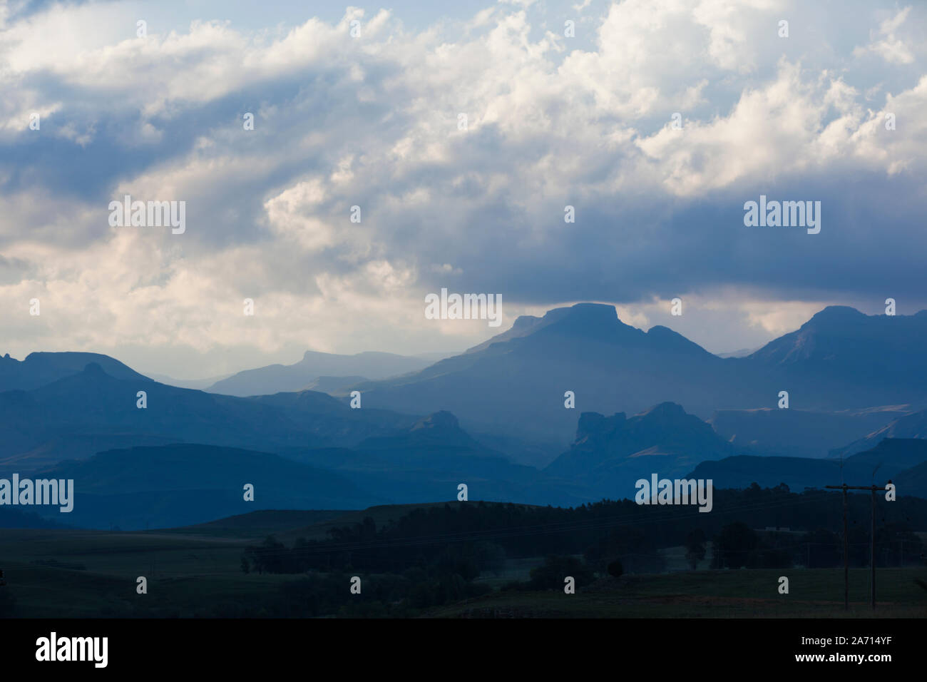 Distant blue mountains Stock Photo - Alamy