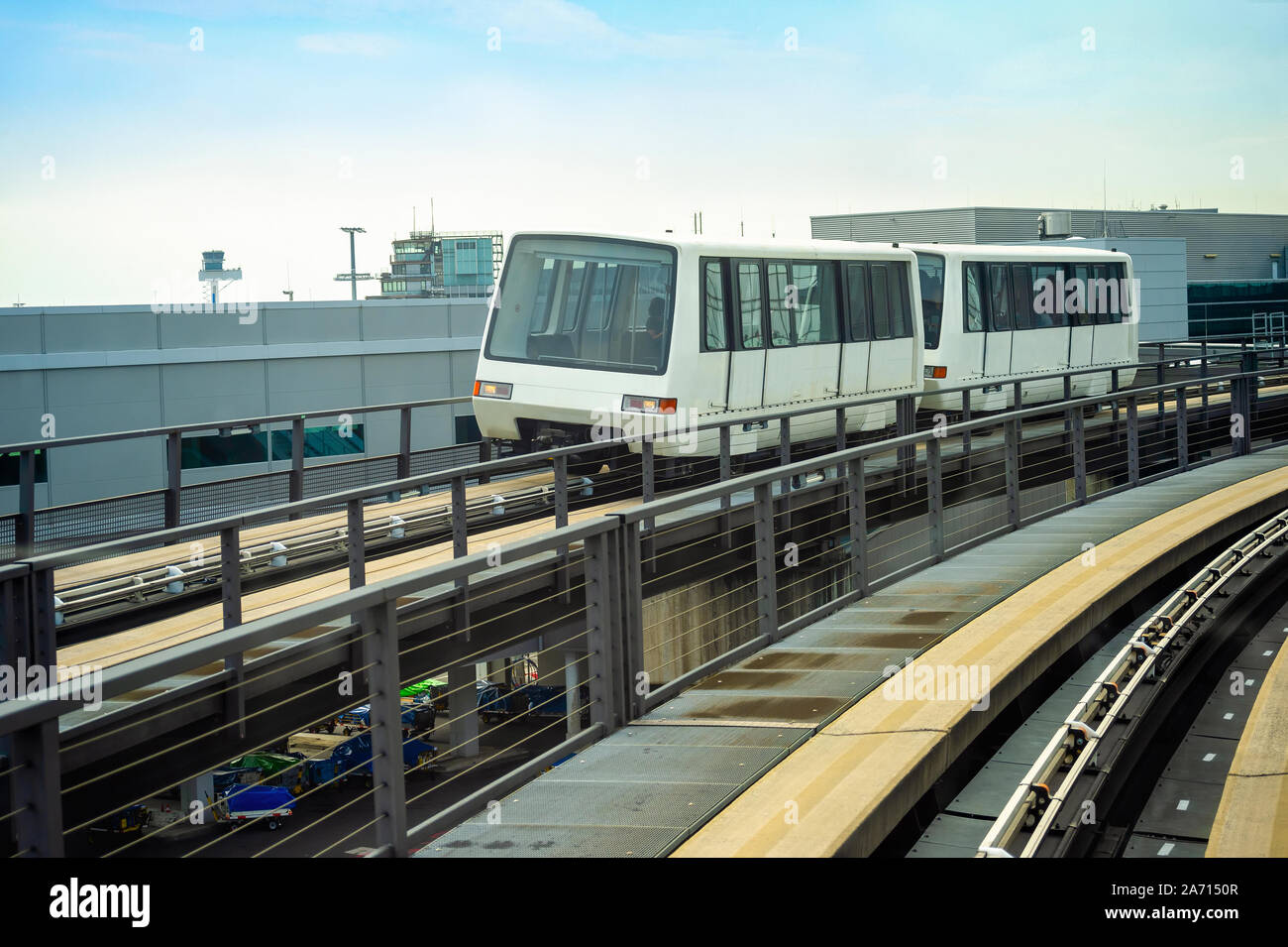 Transfer train on railways, Frankfurt airport, Germany Stock Photo - Alamy