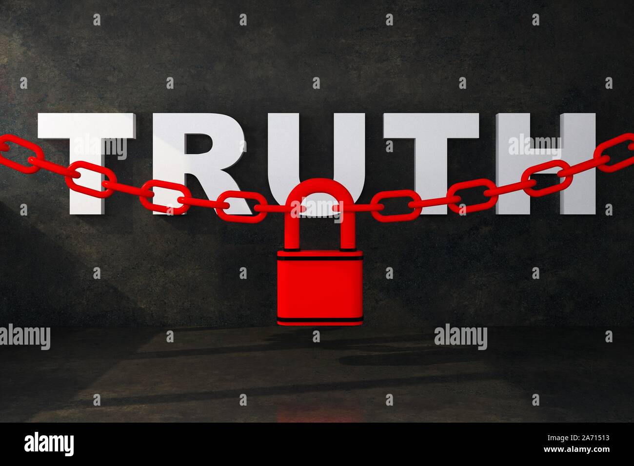 truth word lock concept. 3d rendering Stock Photo - Alamy