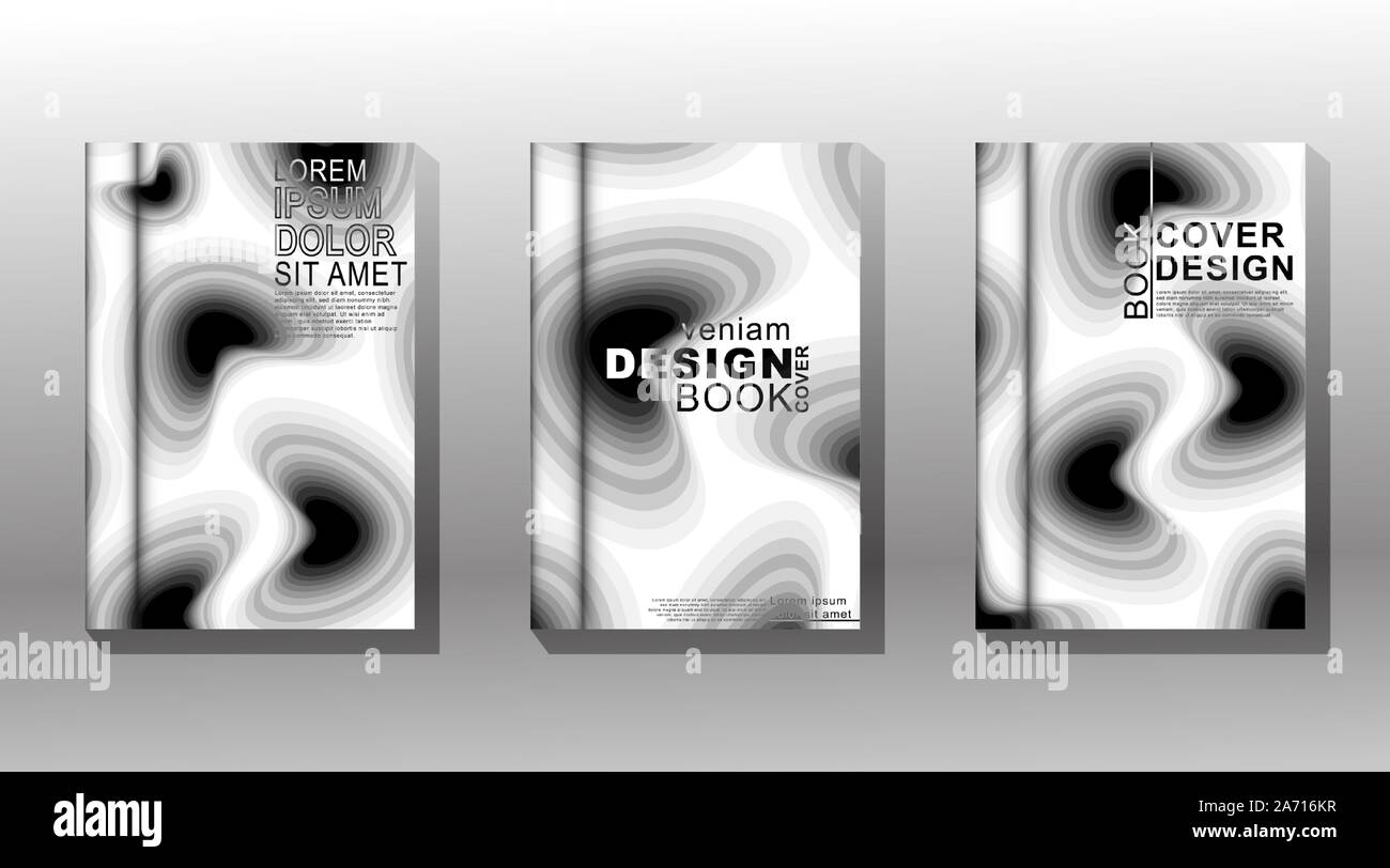 Vector collection of book covers, brochures etc. Liquid wave pattern ...