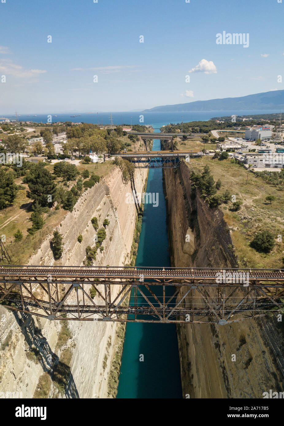 Aerial ship corinth canal hi-res stock photography and images - Alamy