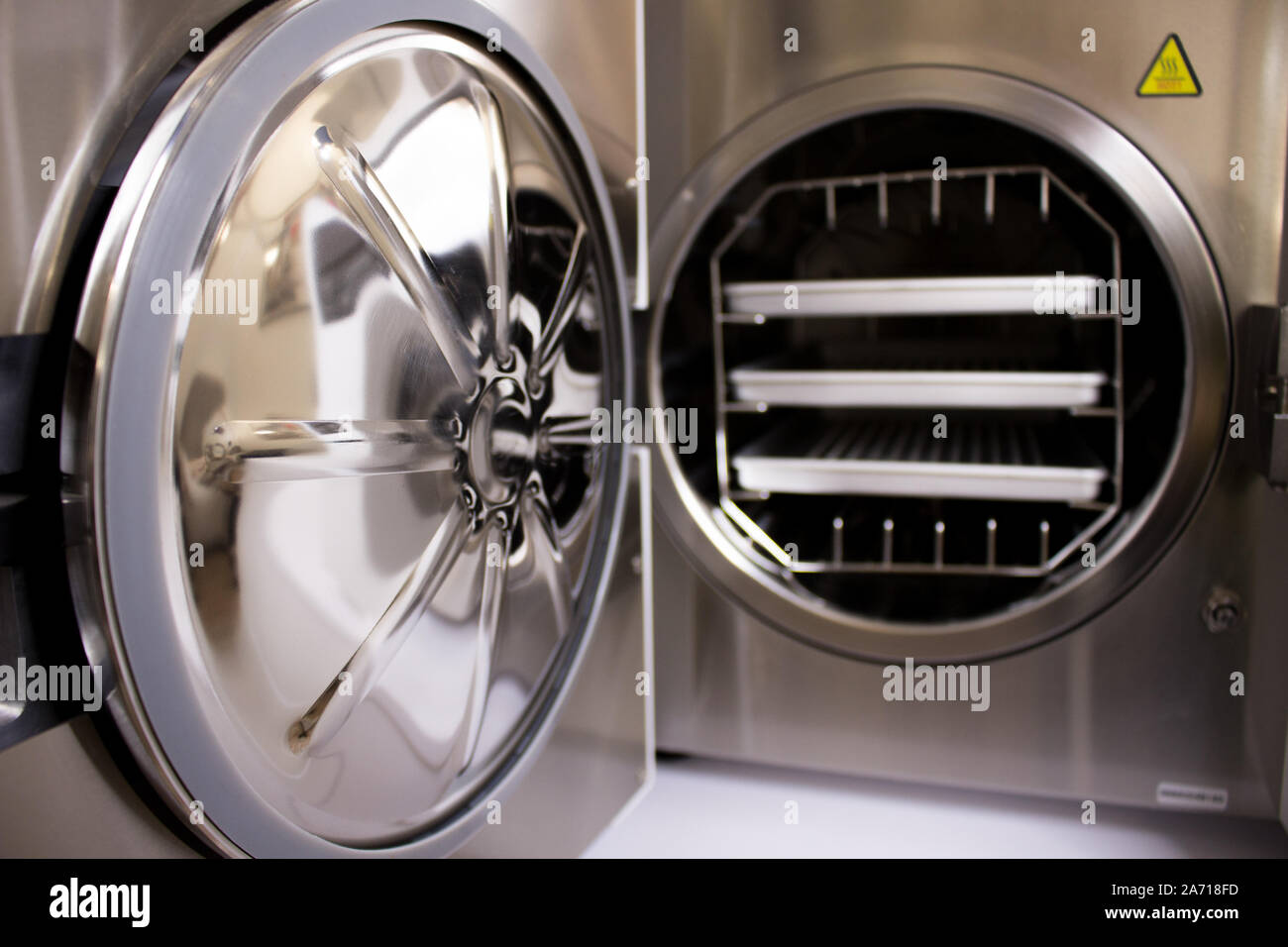 Sterilizing medical instruments in autoclave. Equipment for sterile ...
