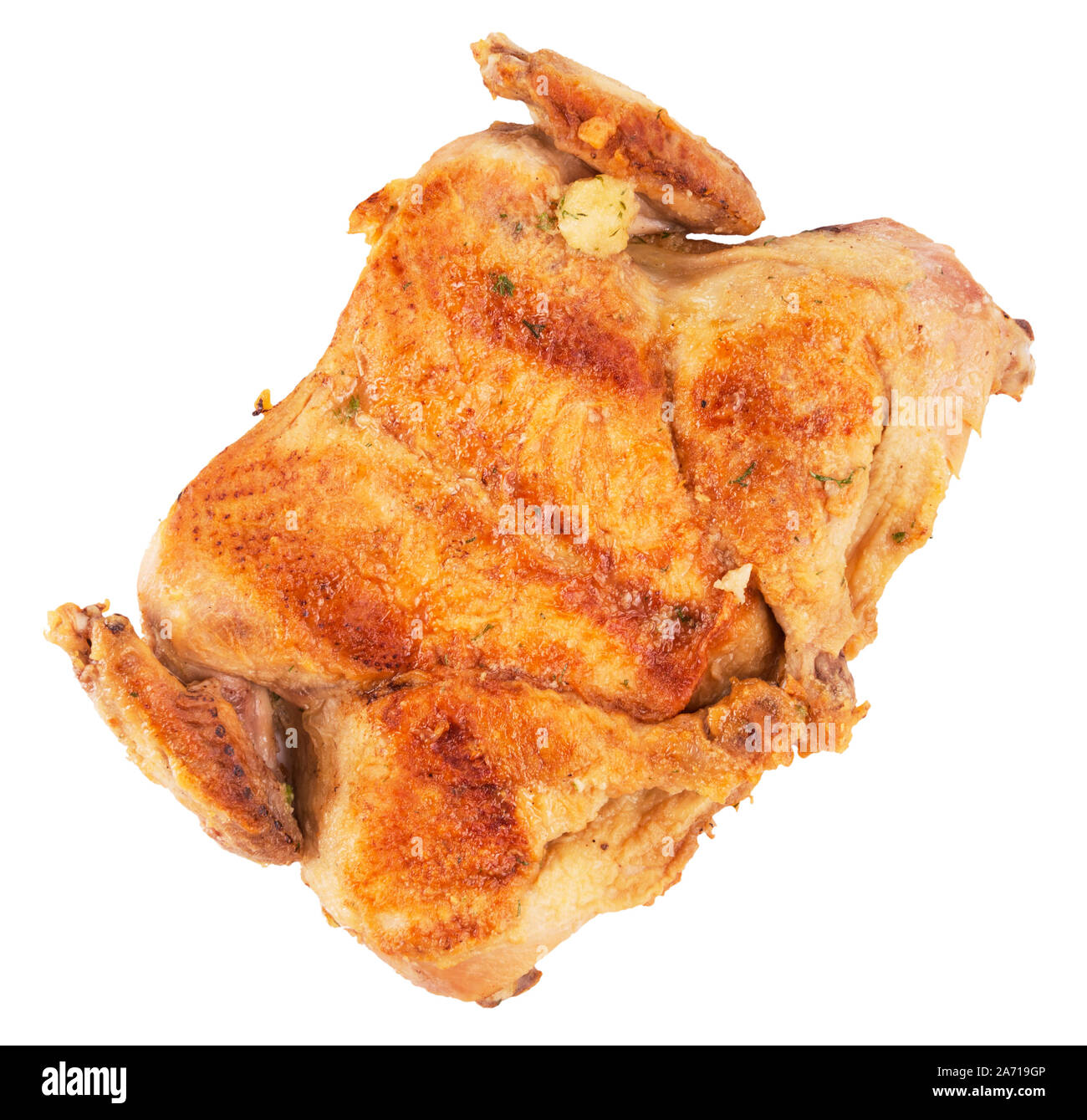 Delicious smoked cooked chicken meat isolated on white background Stock ...