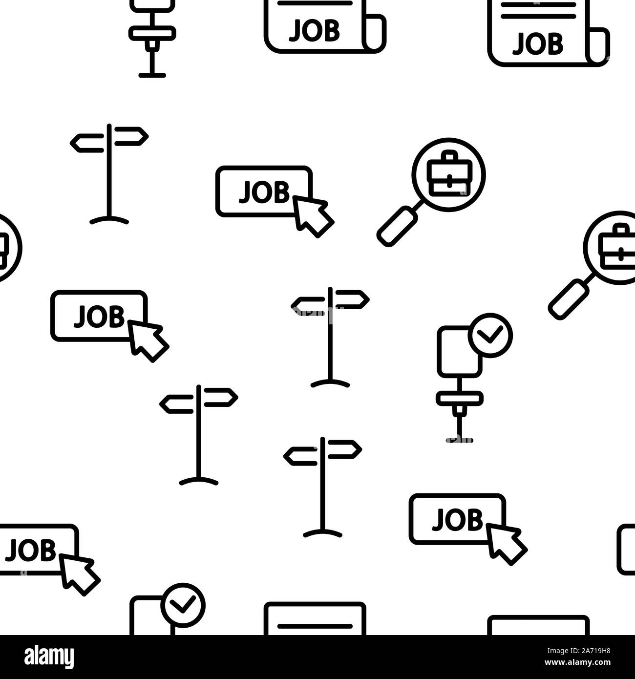 Job Hunting Vector Seamless Pattern Stock Vector Image & Art - Alamy