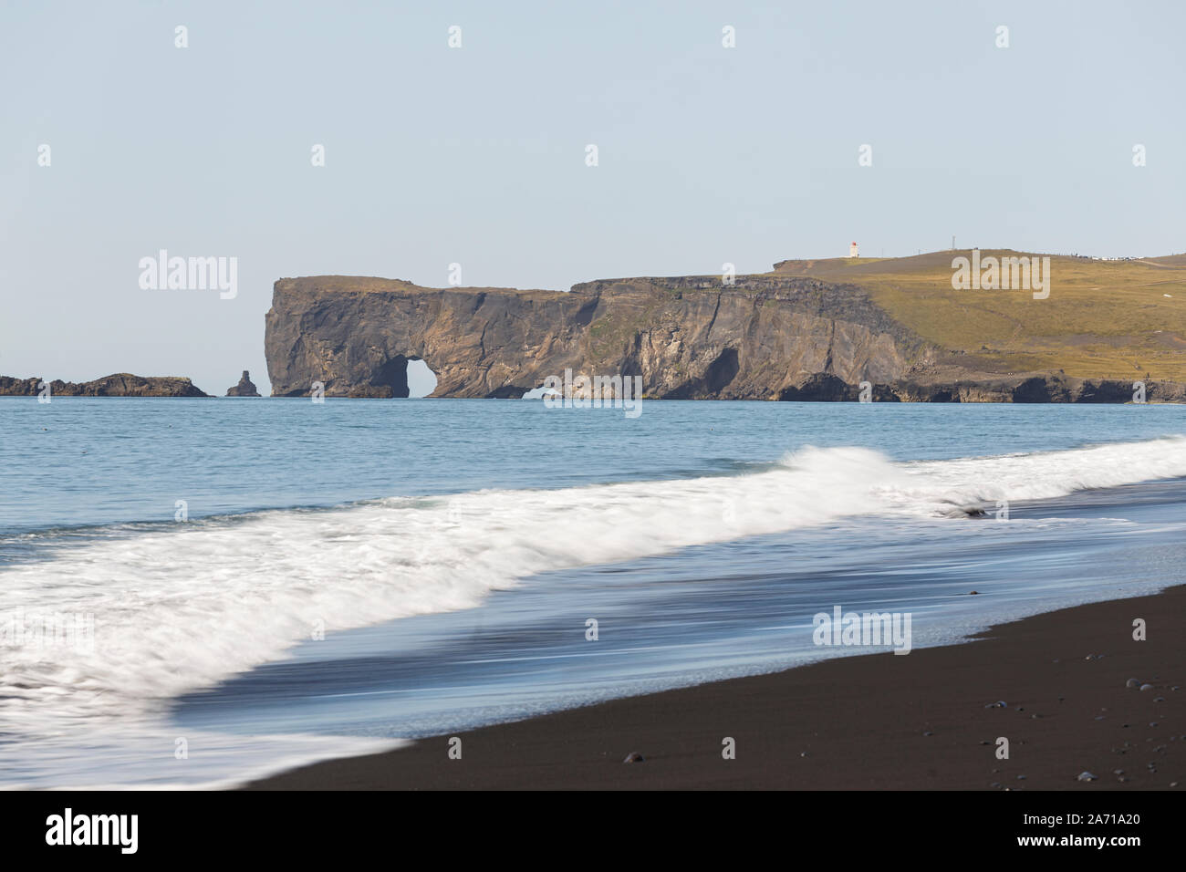 View over Dyrholaey Cliffs from the Famous Black Beach of Reynisfjara ...