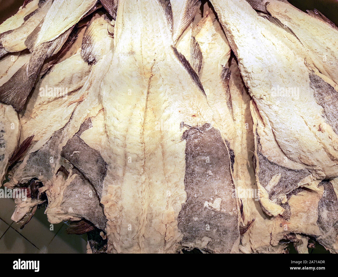 Top view of Dried Salted Cod Stock Photo - Alamy